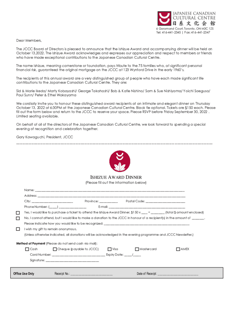 Fillable Online jccc on Dear Members, The JCCC Board of Directors is pleased to ... Fax Email ...