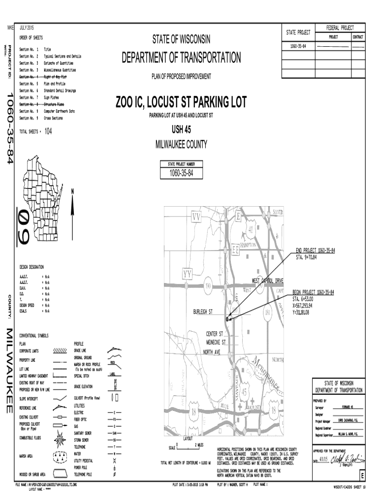Fillable Online trust dot state wi 10603584;Zoo IC, Locust St Parking ...