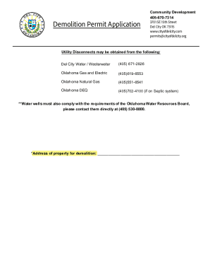 Fillable Online DEMOLITION PERMIT APPLICATION PACKET Fax Email Print - pdfFiller