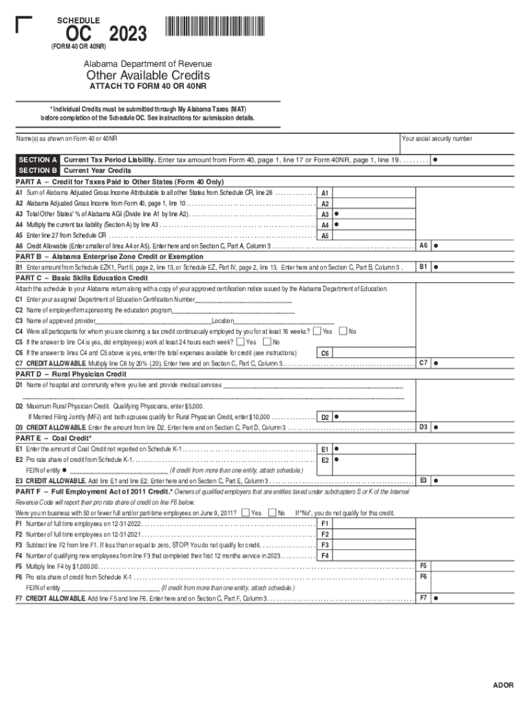 Fillable Online Individual Income Tax - Alabama Department of Revenue ...
