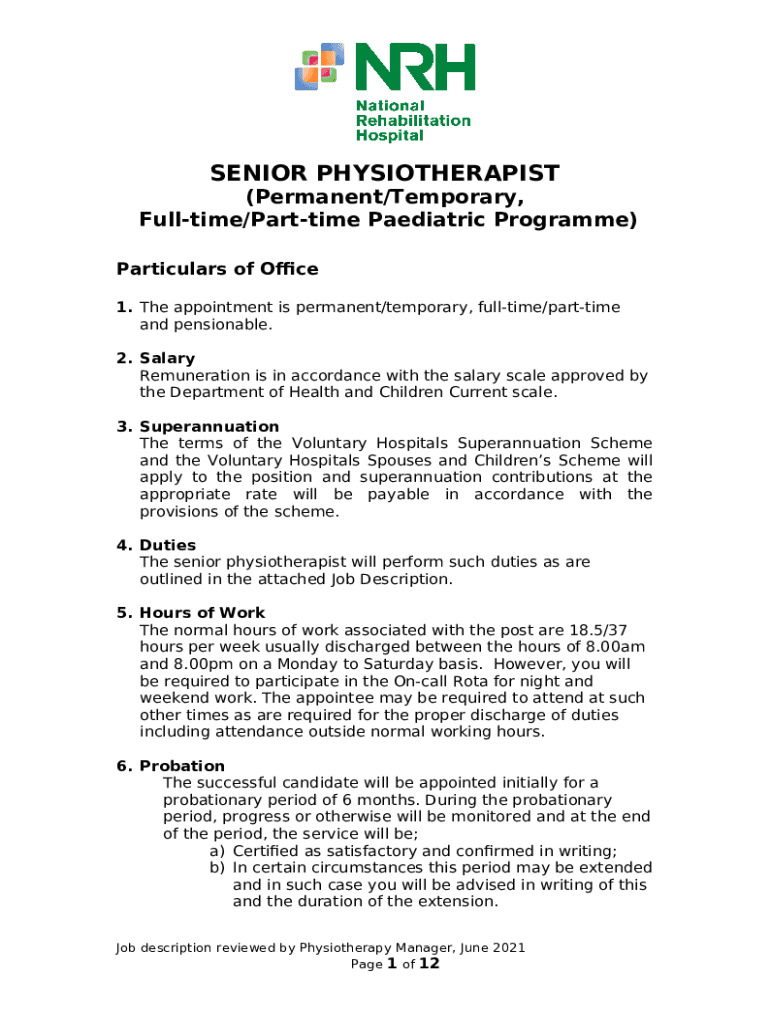 Temporary Full-time Level 3 - Orthopaedic Team Leader Doc Template ...