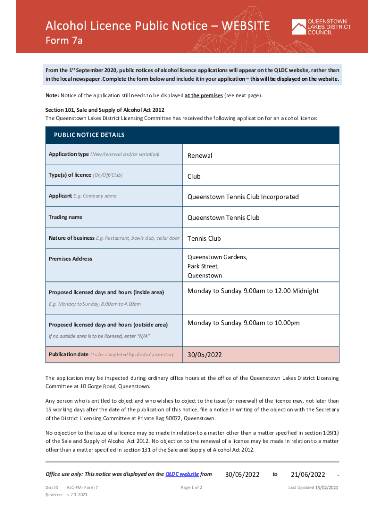 Fillable Online CL026 - Form 7a.pdf Fax Email Print - pdfFiller