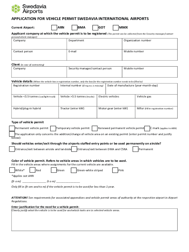 Fillable Online Application for vehicle permit Fax Email Print - pdfFiller