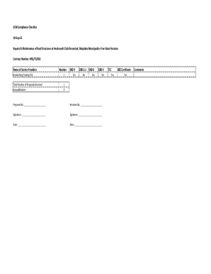 Fillable Online SCM Compliance Checklist 10-Sep-12 Contract Number Fax ...