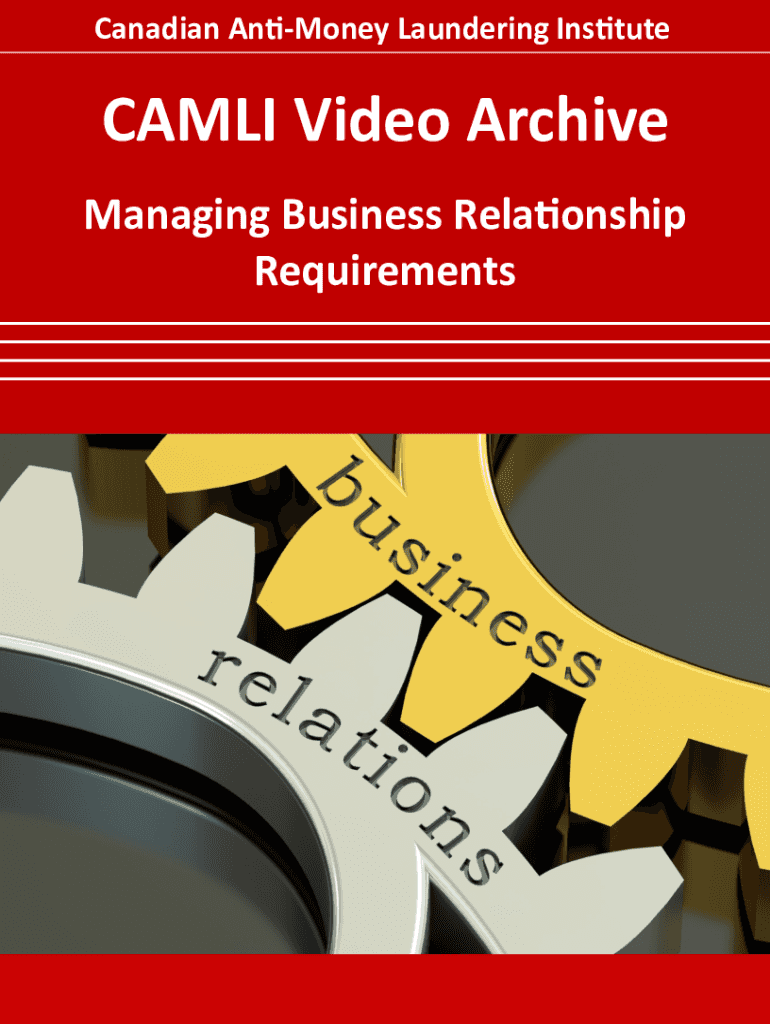 Fillable Online CAMLI Video Archive. Managing Business Relationship ...