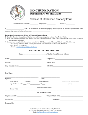 Fillable Online Release of Unclaimed Property Form Fax Email Print - pdfFiller