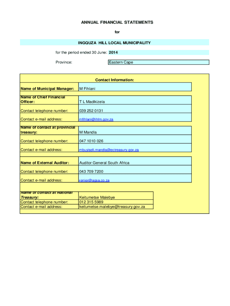 Fillable Online mfma treasury gov EC153 Ngquza Hills Audited Annual Financial Statements ... Fax ...