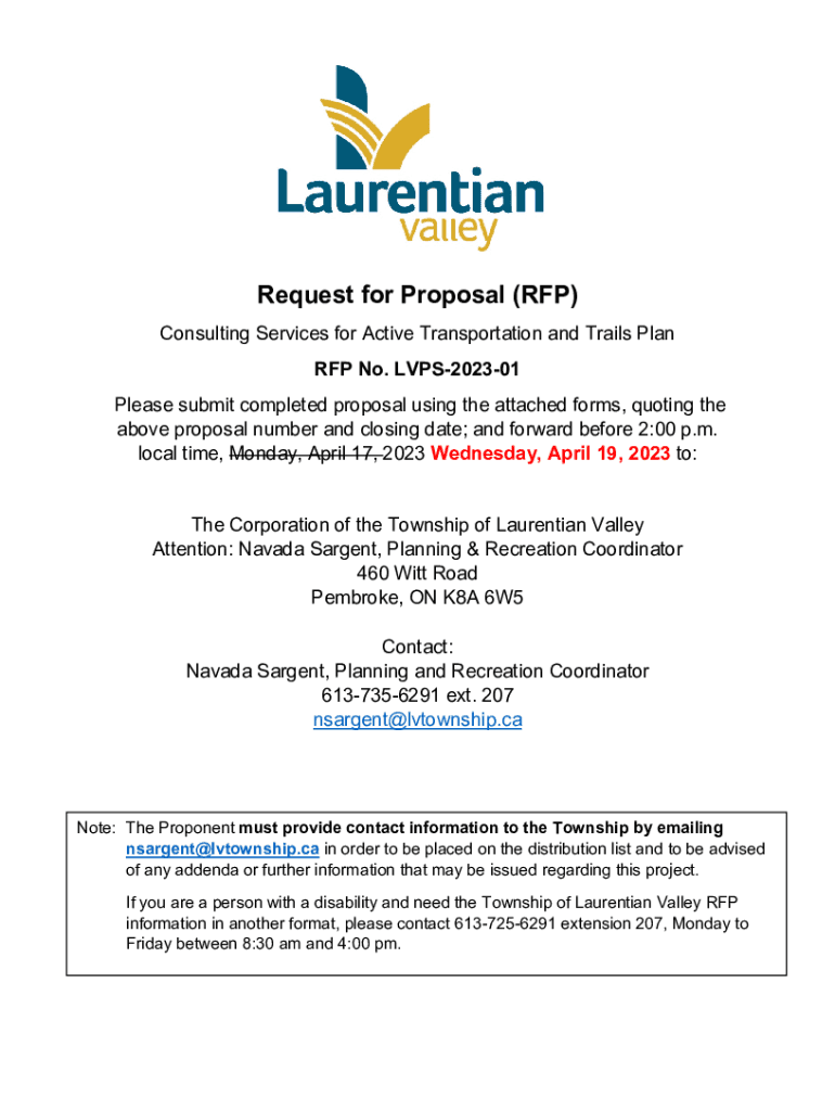 Fillable Online Active Transportation Master Plan Update Fax Email Print - pdfFiller