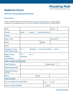 Fillable Online Housing Support Services Referral Form Fax Email Print ...