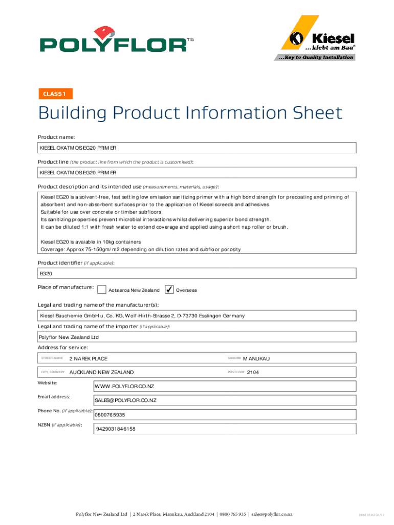 Fillable Online Okatmos EG 20 - Fast Setting Primer Fax Email Print ...