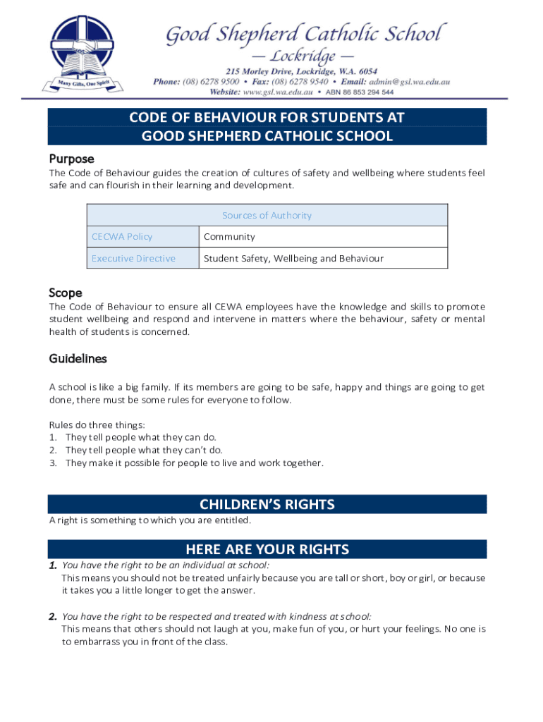Fillable Online good shepherd catholic school mission statement Fax ...