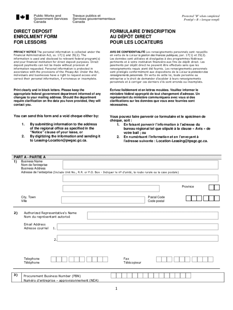 Remplissable En Ligne direct deposit enrolment form for lessors ...