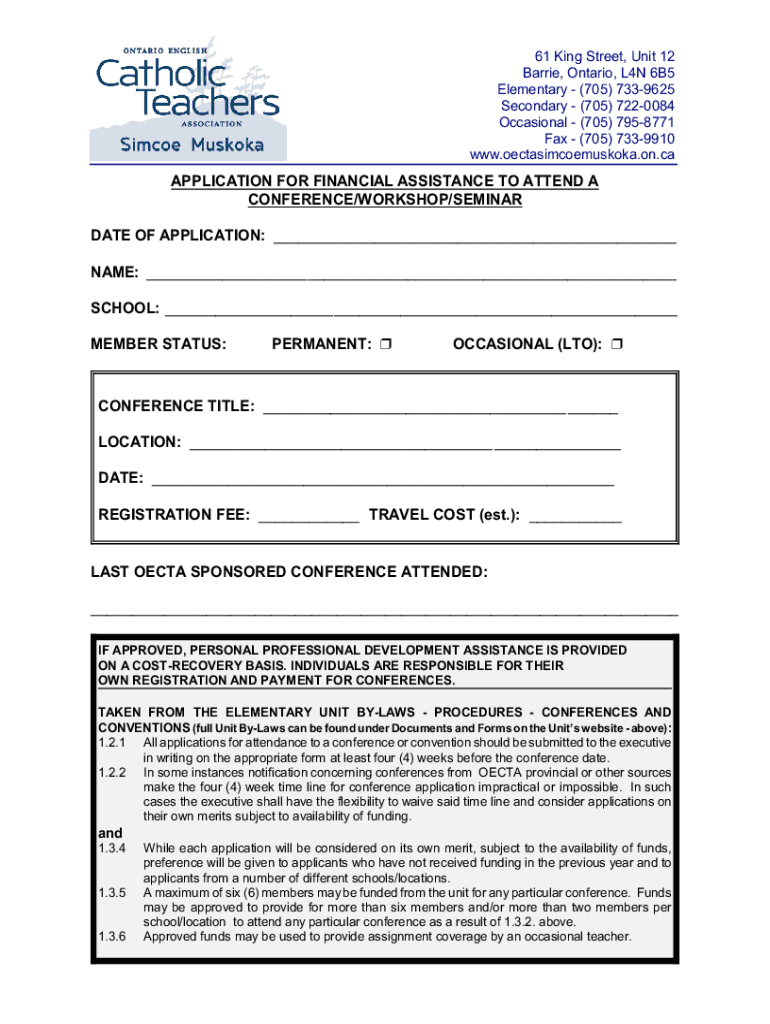 Fillable Online Elementary-Conference-Application-Form-4. ... Fax Email ...