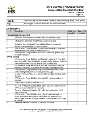 Fillable Online Control of Hazardous Energy (Lockout / Tag Out) SAFE ...