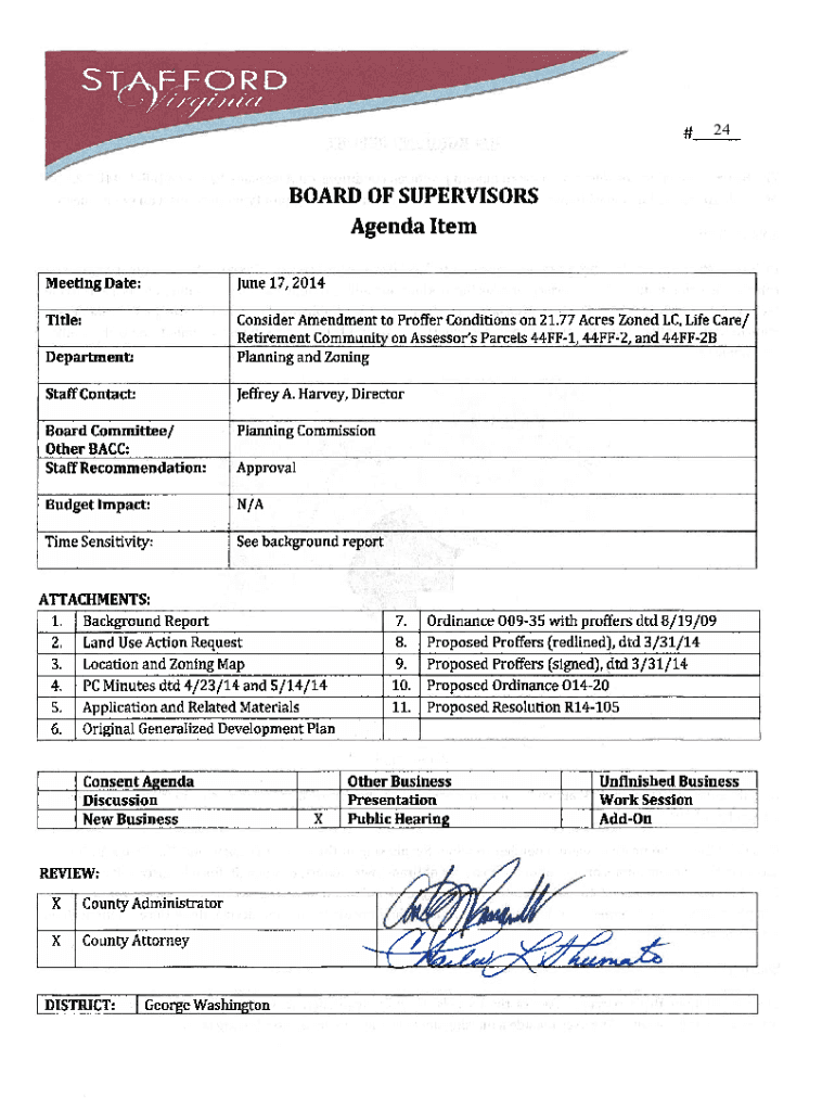 Fillable Online bos stafford va EXHIBIT 3 CONTRACT ZONING AGREEMENT ...