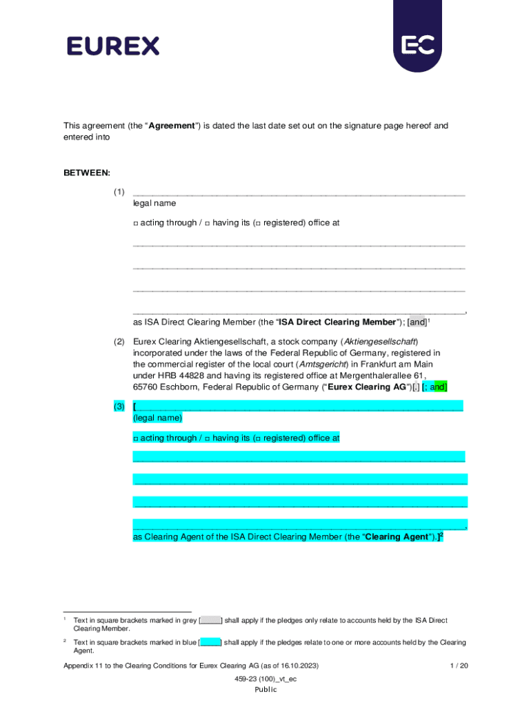 Fillable Online Changes to the Clearing Conditions and other related ...