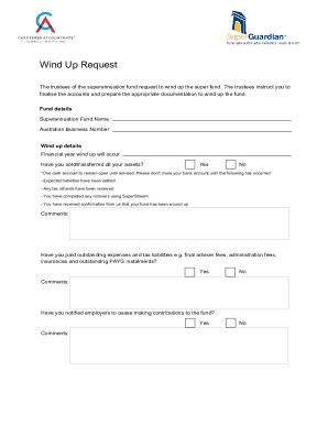 Fillable Online SMSF Wind up - steps for closure of the Self-Managed ...