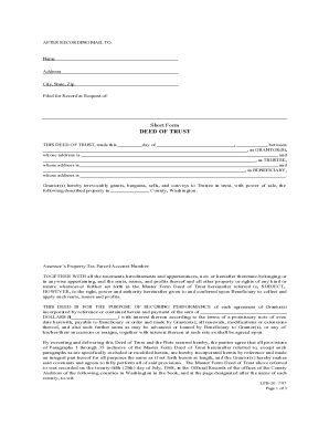 Fillable Online Fillable Online Deed of Trust (Short Form) Fax Email Print Fax Email Print ...