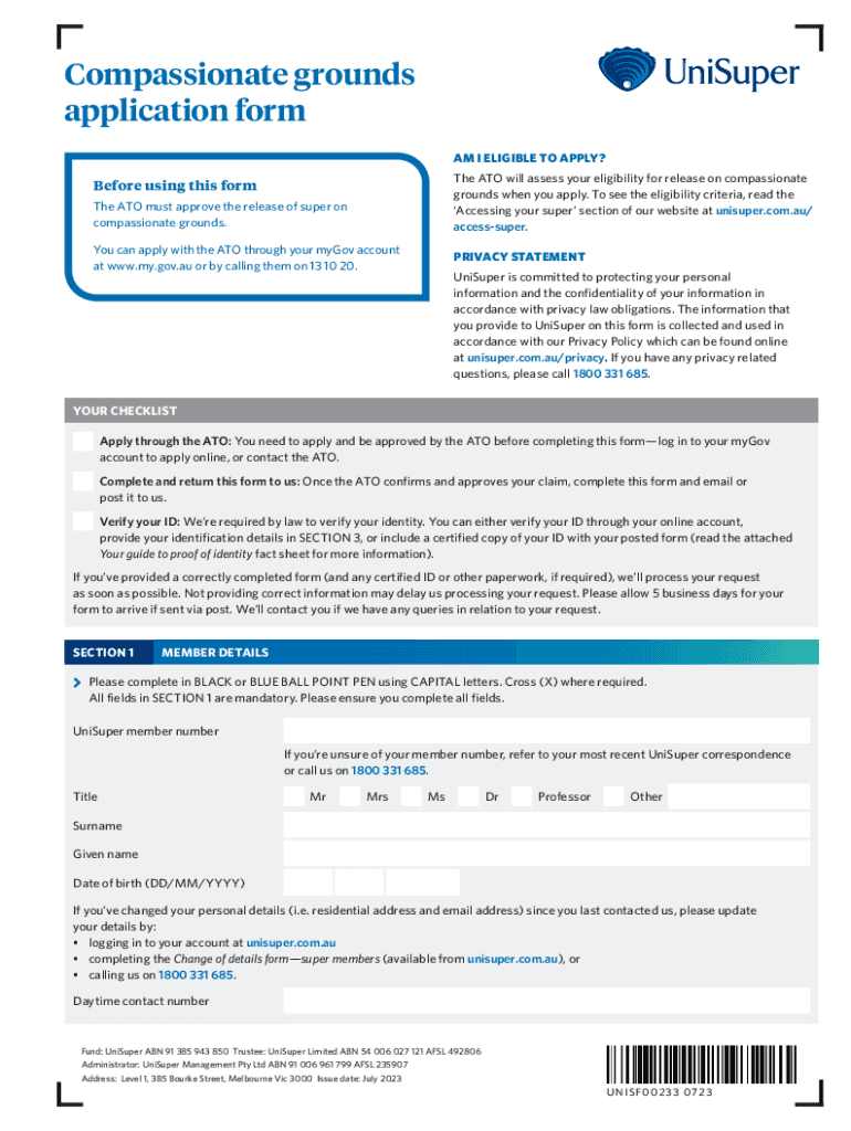 Fillable Online Compassionate grounds application form. Use this form ...