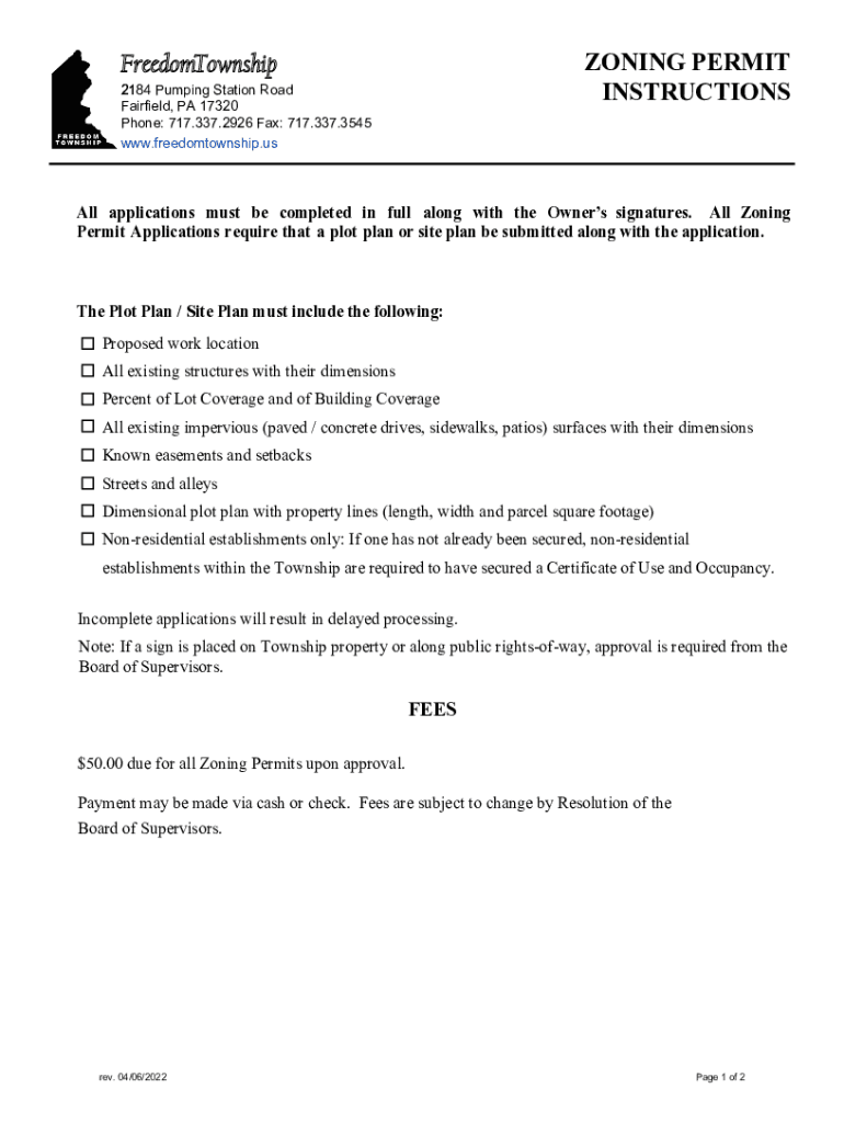 Fillable Online Permit Application Instructions and Forms - Liberty Township Fax Email Print ...