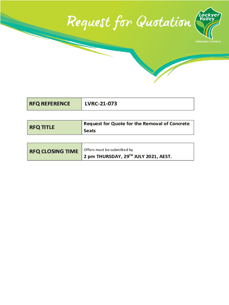 Fillable Online RFQ REFERENCE LVRC-21-073 RFQ TITLE Fax Email Print ...