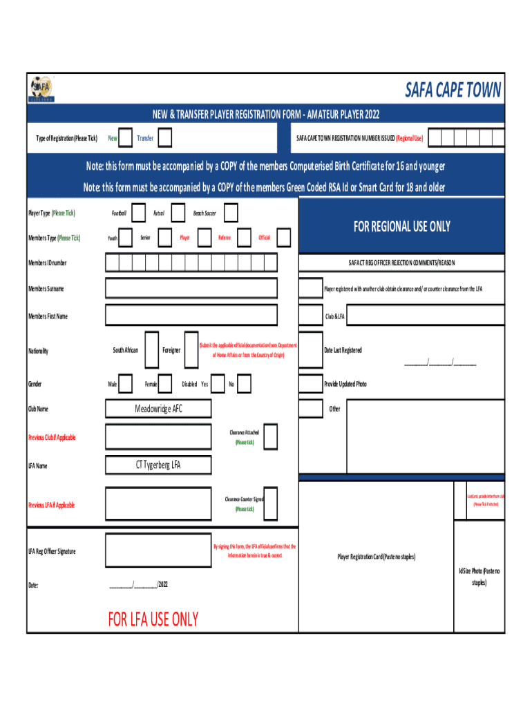 Fillable Online My Safa Form - Fill Out and Sign Printable PDF Template ...
