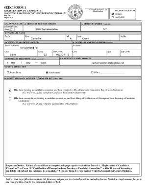 Fillable Online seec ct (Go to Form 1B and complete Certification of Exemption) Fax Email Print ...