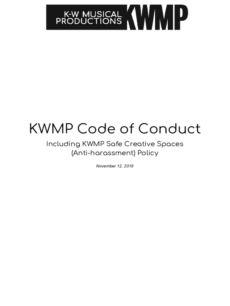 Fillable Online Event Code of Conduct & Anti-Harrassment Policy ...