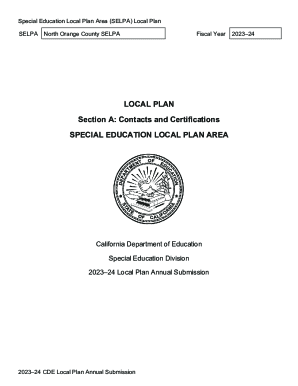 Fillable Online North Orange County SELPA Local Plan Sections A, B, D, ... Fax Email Print ...
