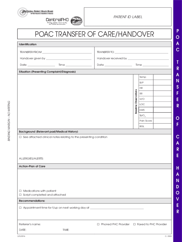 Fillable Online How to give a SUCCESSFUL nursing handoverClinical ...