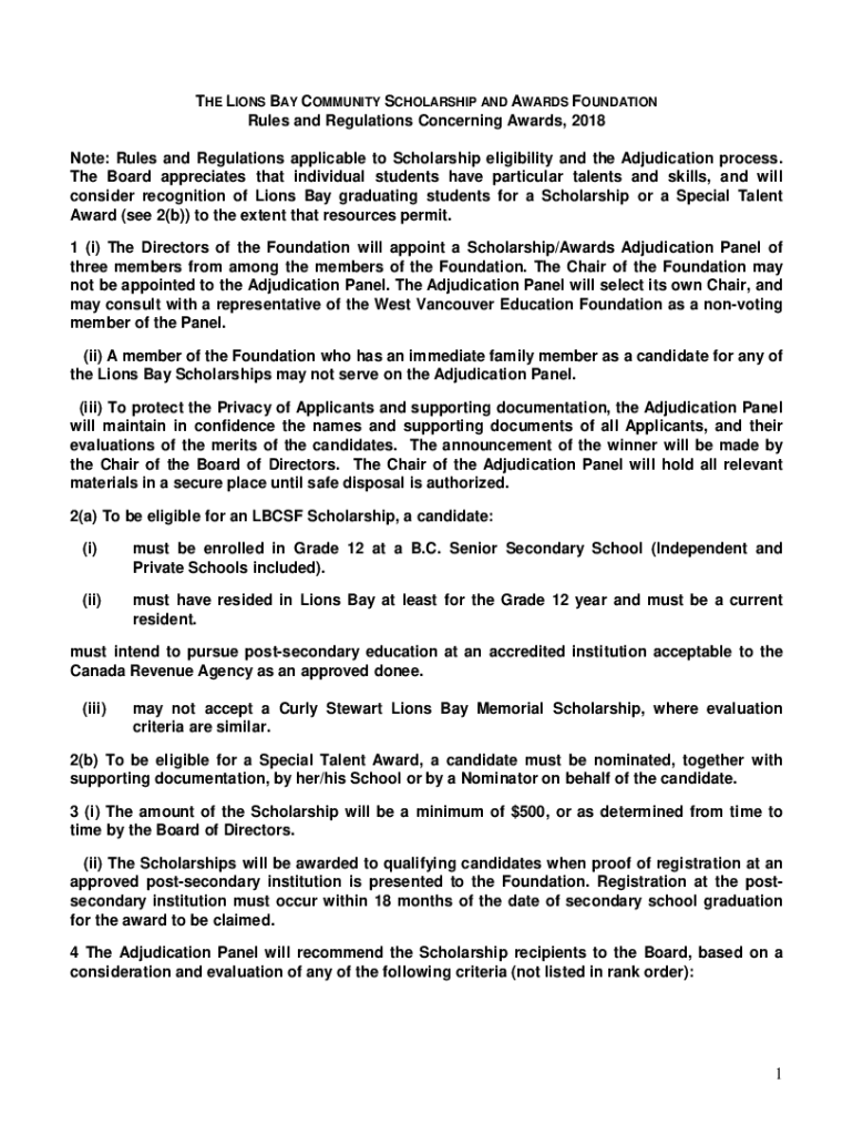 Fillable Online Rules and Regulations applicable to Scholarship eligibility ... Fax Email Print ...