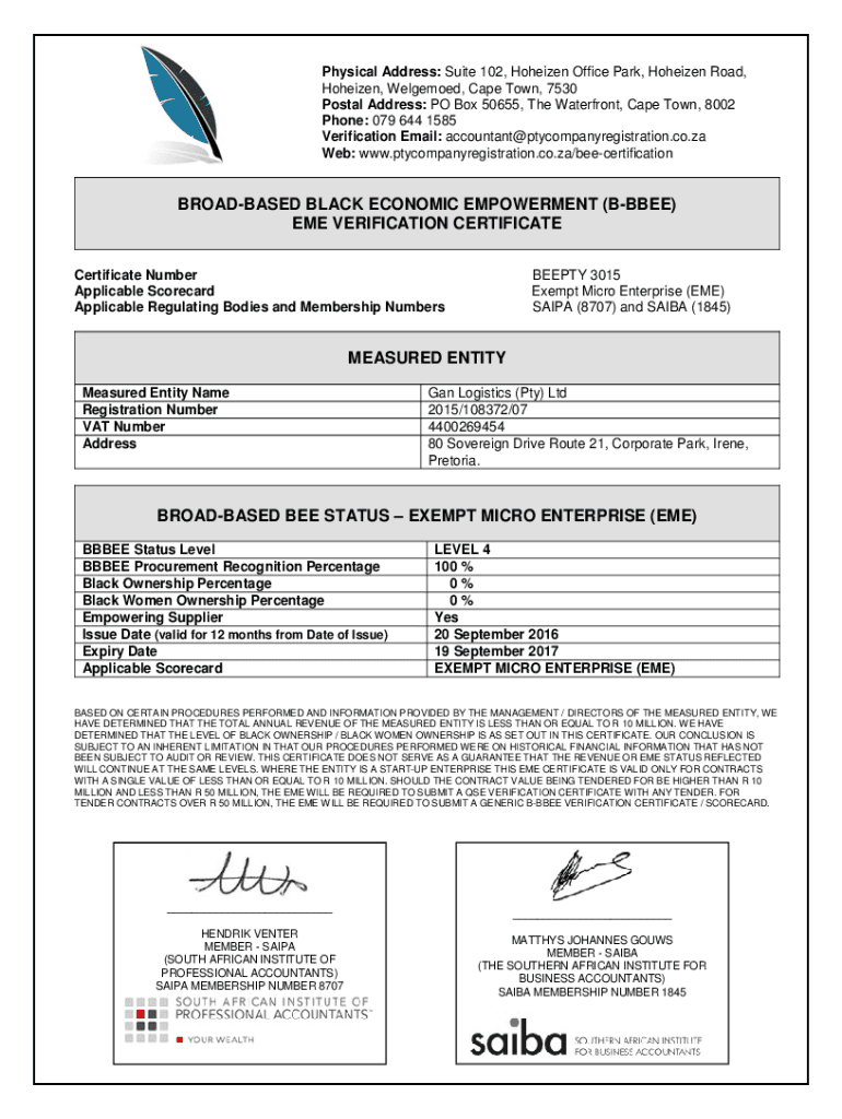 Fillable Online BEECertificate PTY Certificate Level 4 Fax Email Print ...