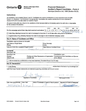 Fillable Online 2022 Elections Form 4-Zhang, Linda Preliminary Fax ...