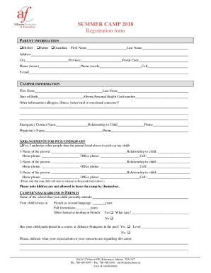 Fillable Online Summer Camp Housing Registration and Health Form Fax ...
