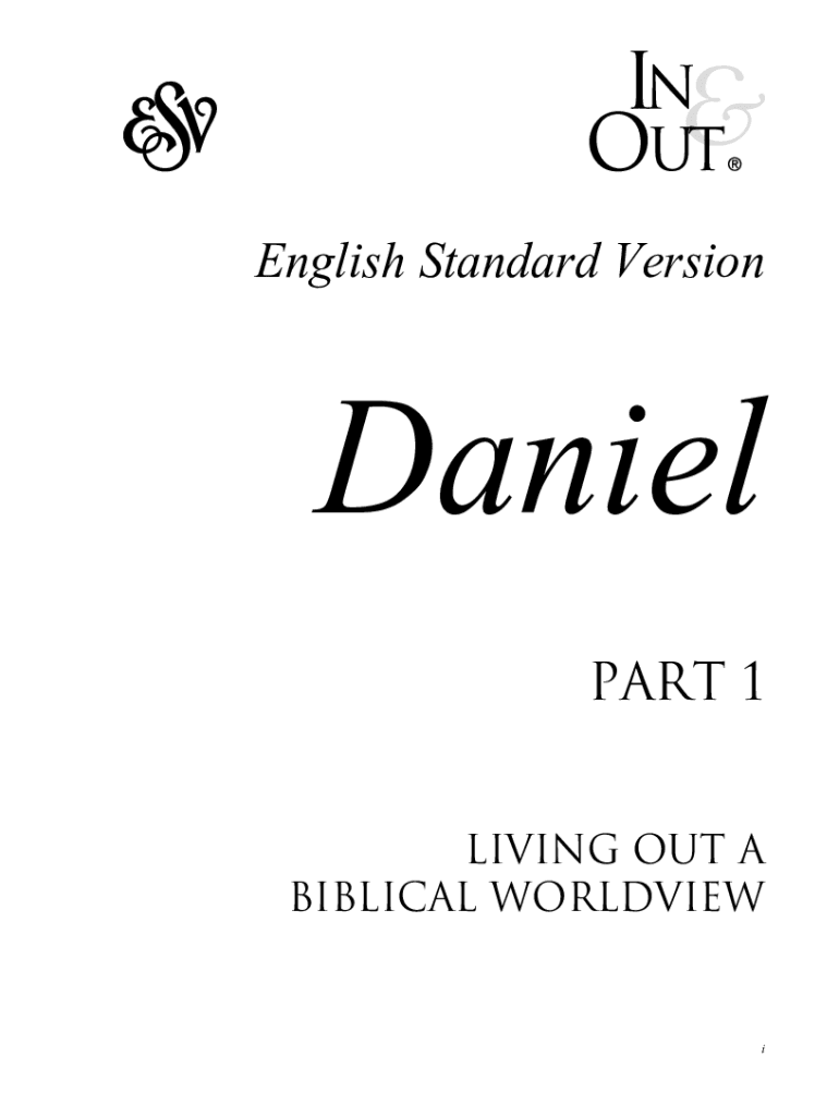 Fillable Online Daniel Part 1 - Living Out a Biblical Worldview (ESV ...