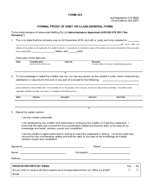 Fillable Online Asic Form 535 - Fill and Sign Printable Template Online ...