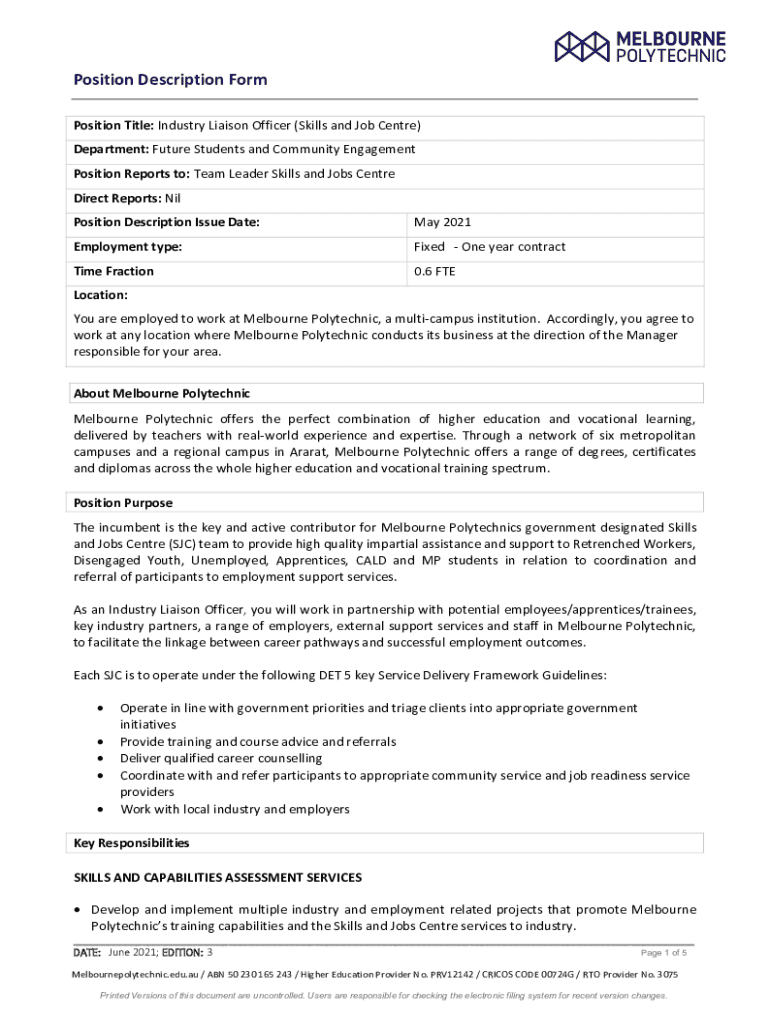 Fillable Online What are the roles and responsibilities of a liaison ...