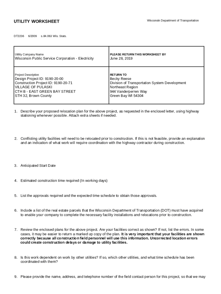 WisDOT Guide to Utility Coordination - Chapter 10 - trust dot state wi ...