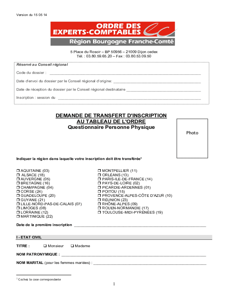Remplissable En Ligne bfc experts-comptables Ordre des Experts ...