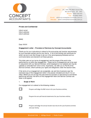 Fillable Online Accounting Engagement Letter A+ Sample + Guide Fax ...