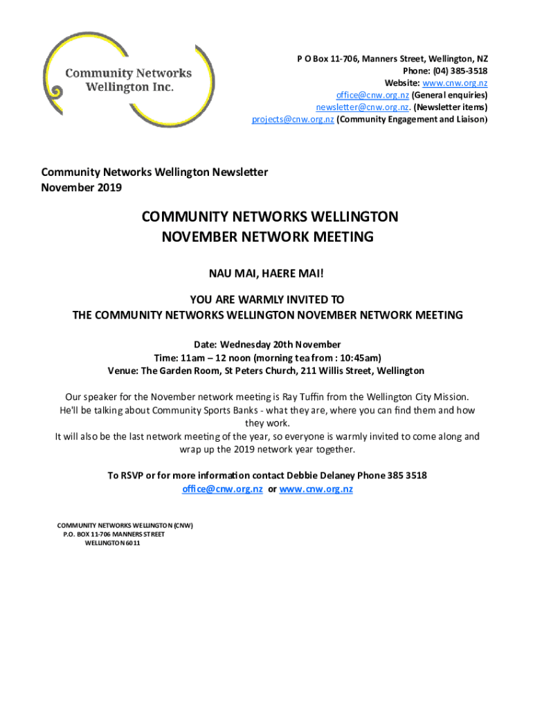Fillable Online Fillable Online Community Networks Wellington ...