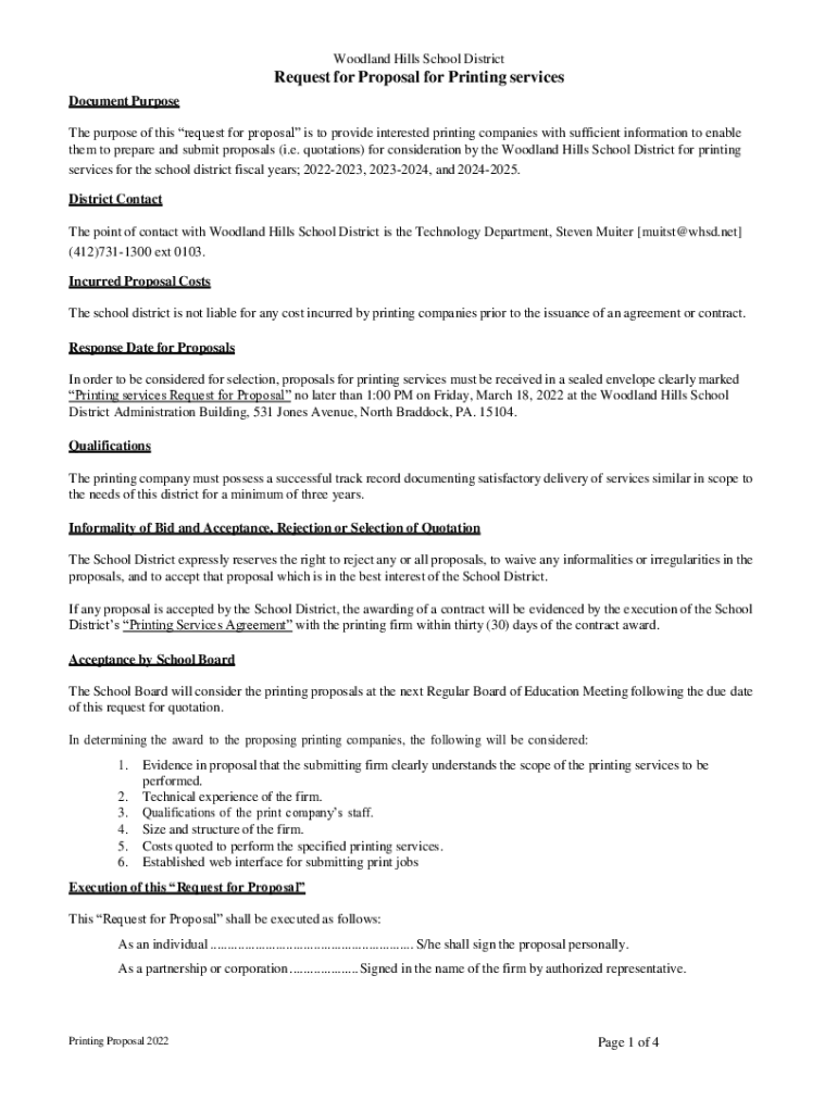 Fillable Online How To Write A Proposal For Printing Services Fax Email ...