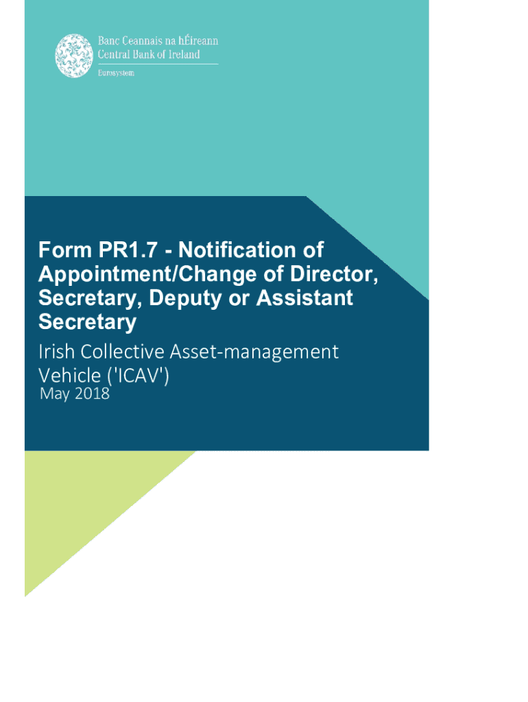 Fillable Online Rize UCITS ICAV - PR1.7 Form - Appointment of E Salvade ...