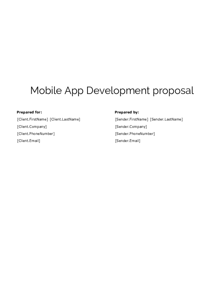 Fillable Online Mobile App Development Proposal Template Fax Email ...