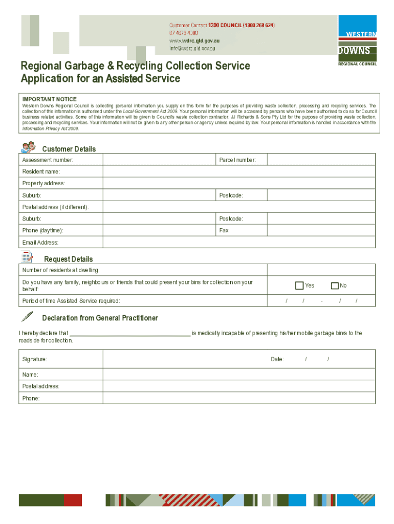 Fillable Online Sidedoor Collection Service Application/Waiver and ...