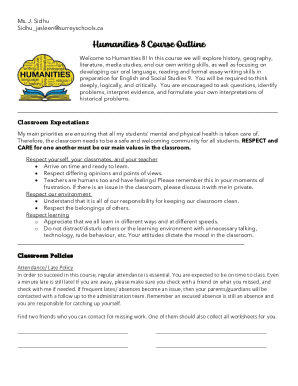 Fillable Online HUM 2020: Introduction to Humanities Syllabus Template ...