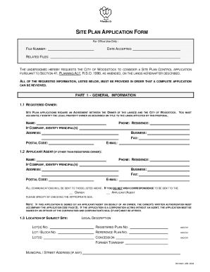 Fillable Online Site Plan Agreement and Control Fax Email Print - pdfFiller