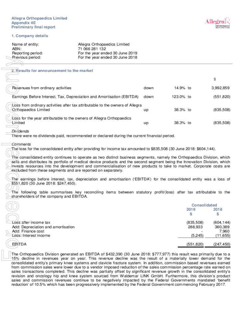 Fillable Online Half Yearly Report - Allegra Medical Technologies Limited ... Fax Email Print ...
