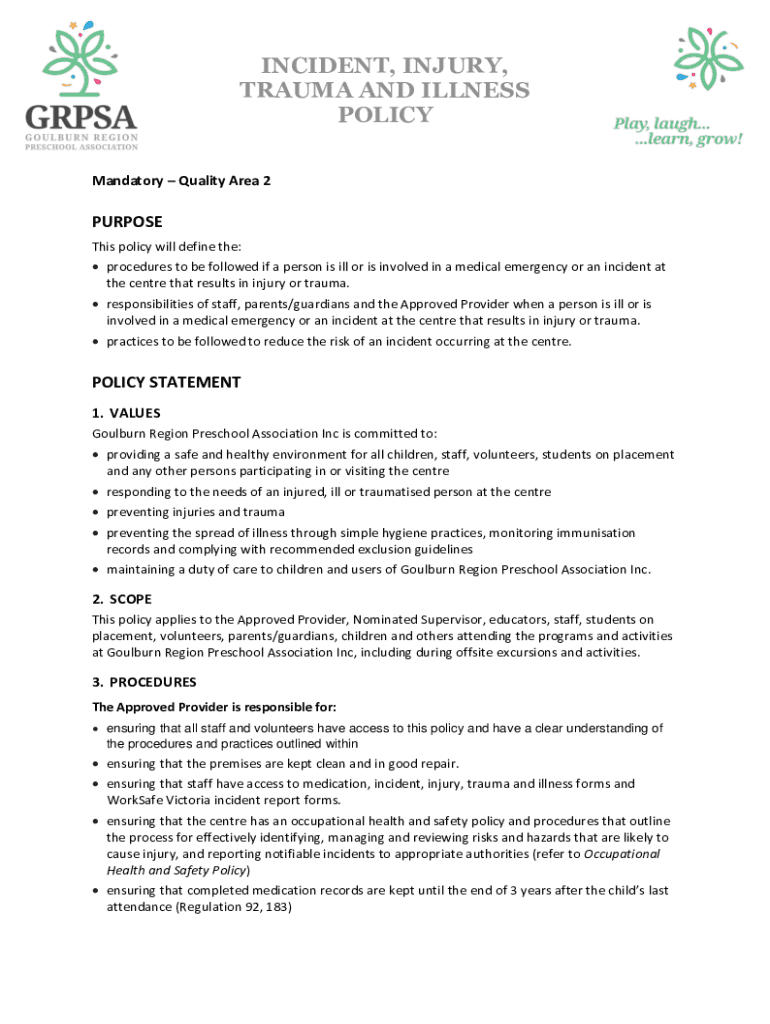 Fillable Online INCIDENT, INJURY, Fax Email Print - pdfFiller