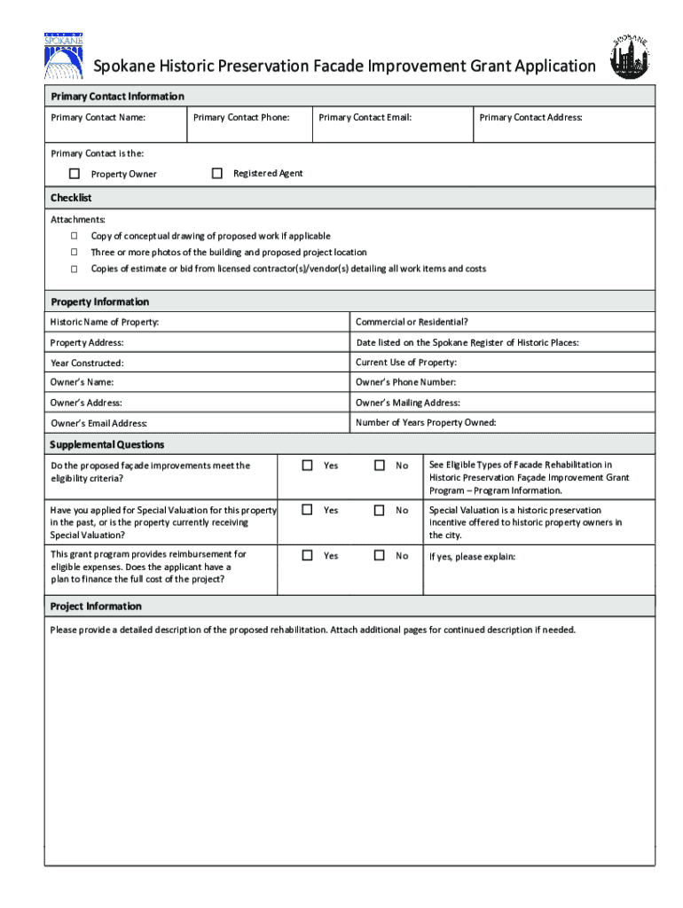 Fillable Online Spokane Historic Preservation Office accepting ... Fax Email Print - pdfFiller
